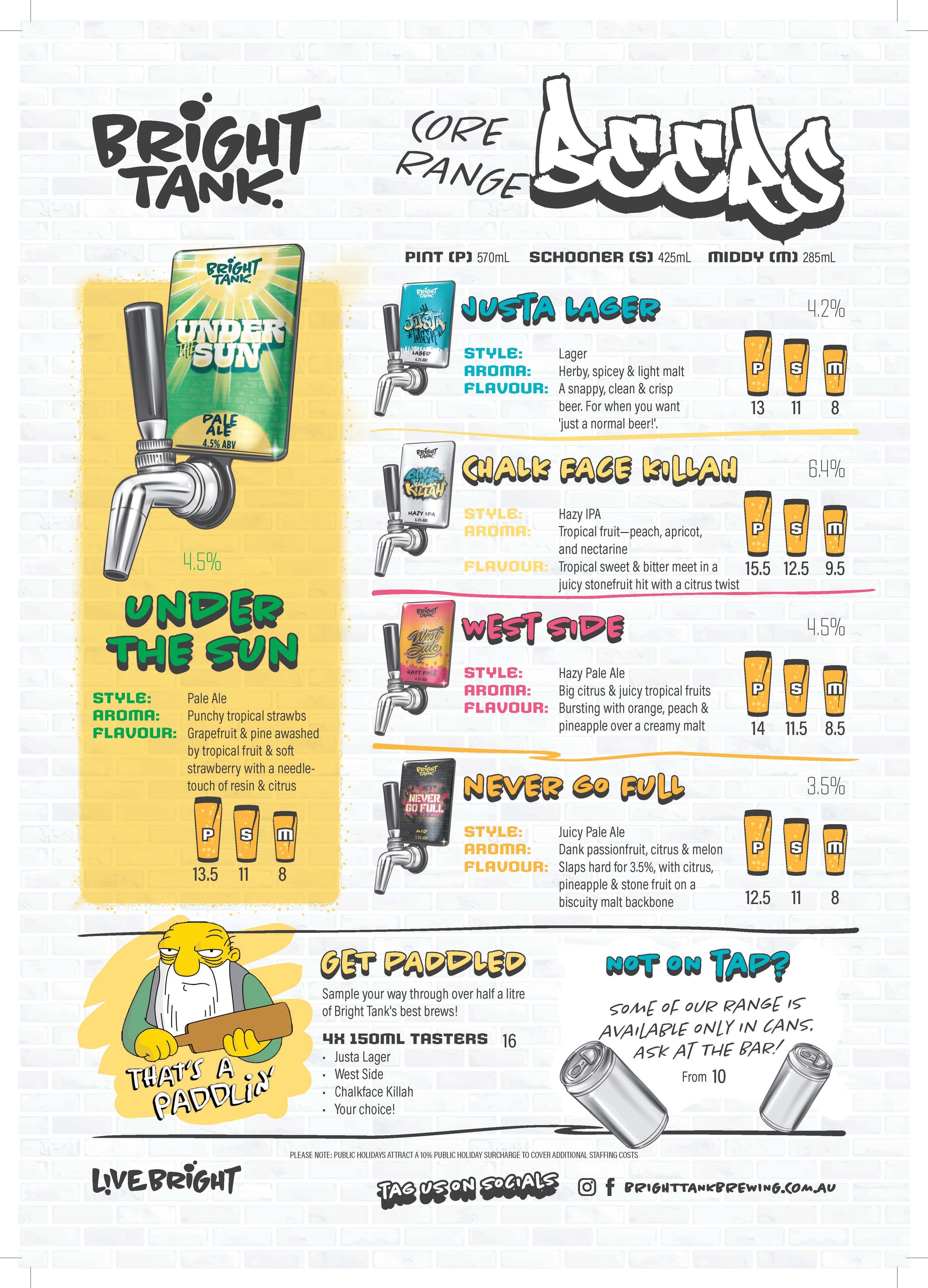 Menu – Bright Tank Brewing Co