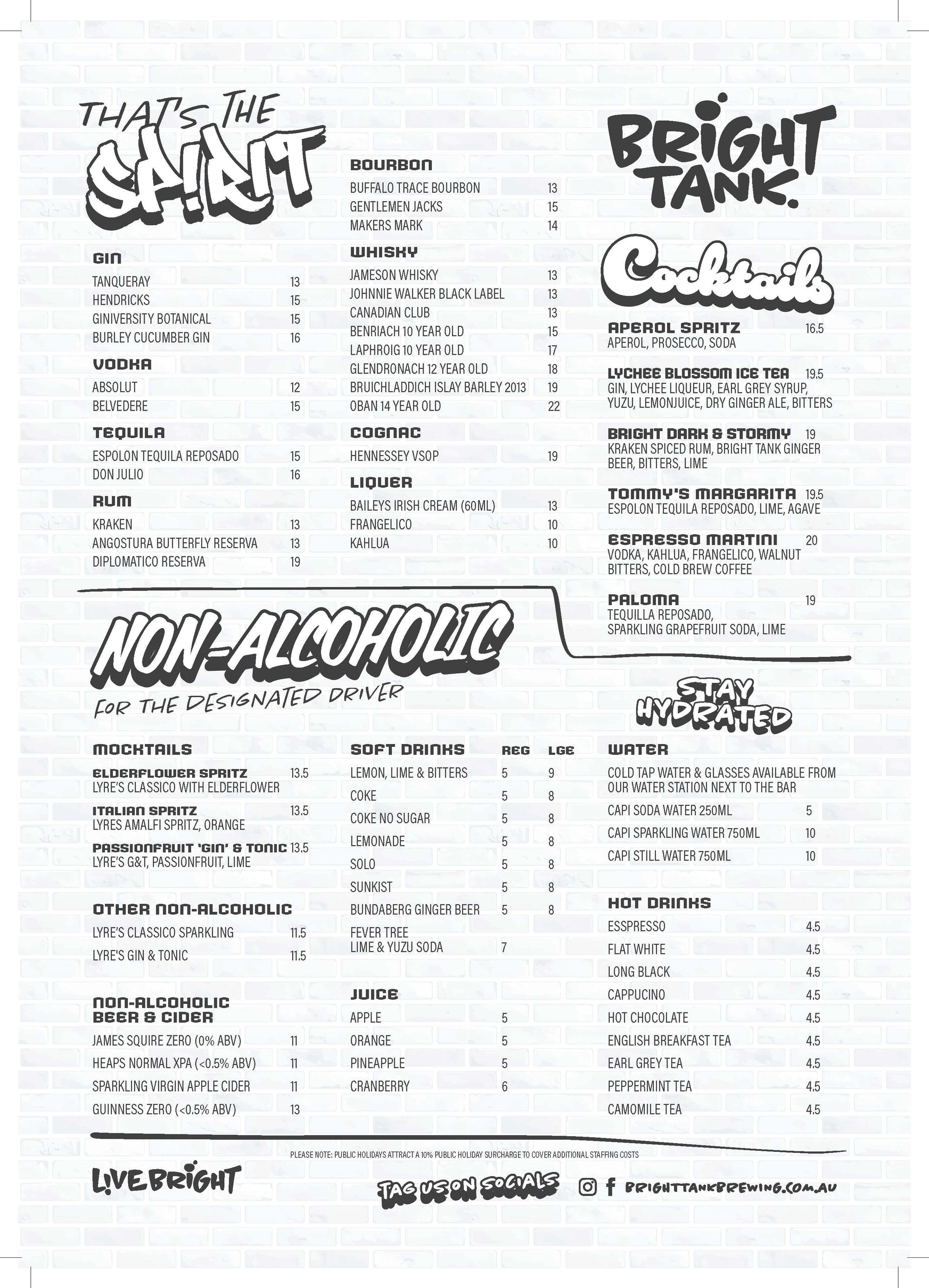 Menu – Bright Tank Brewing Co